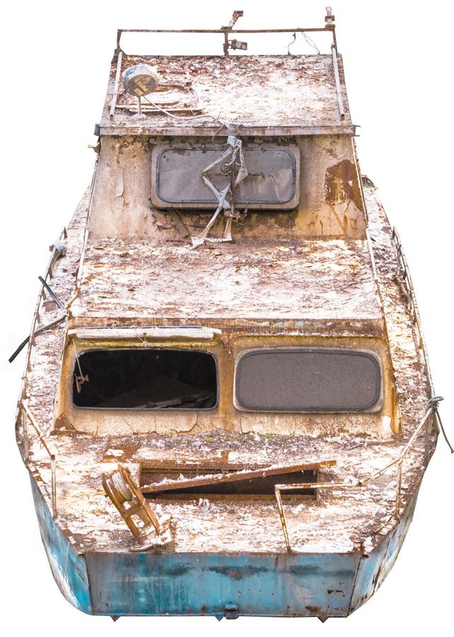 Wreck Boat on White Background Stock Photo - Image of drop, ruin: 72222484