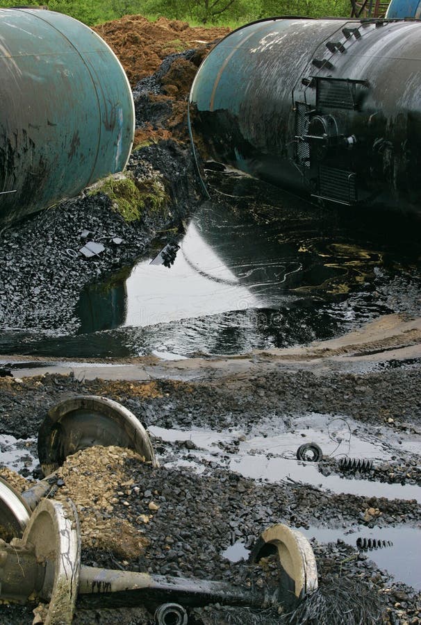 Wreck of oil tanks stock photo. Image of tank, industry - 14535702