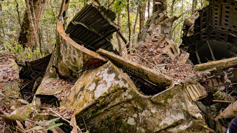The Wreckage of a Crashed Small Passenger Plane. the Plane Fell To the ...