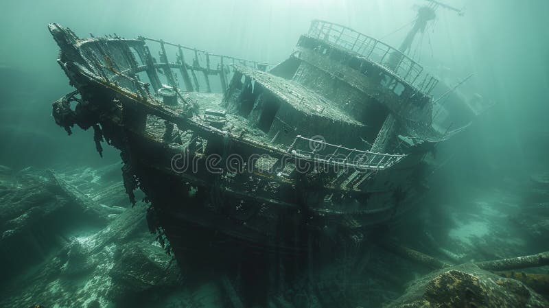 The Wreckage of a Medieval Shipwreck Underwate Stock Image - Image of ...