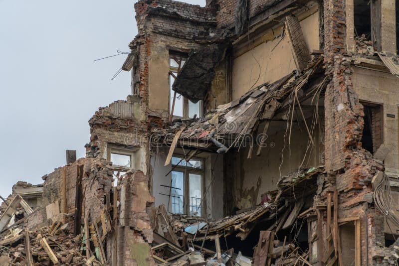 The Wreckage and the Skeleton of an Old Building Destroyed To Make Room ...