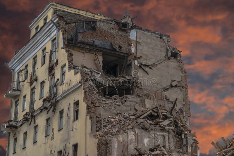 The Wreckage and the Skeleton of an Old Building Destroyed To Make Room ...