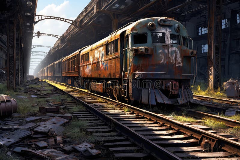 Derailed Locomotives Stock Illustrations – 2 Derailed Locomotives Stock ...