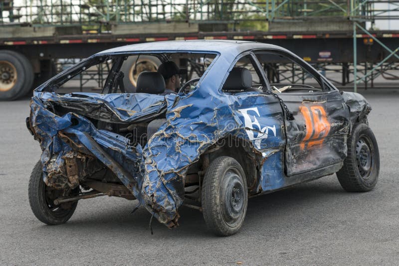 Wrecked Car after Demolition Derby Editorial Stock Photo - Image of ...