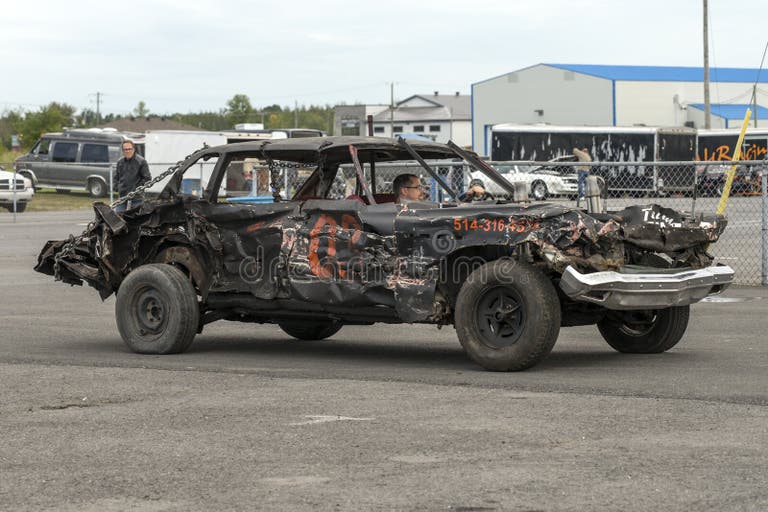Wrecked Car after Demolition Derby Editorial Photo - Image of side ...