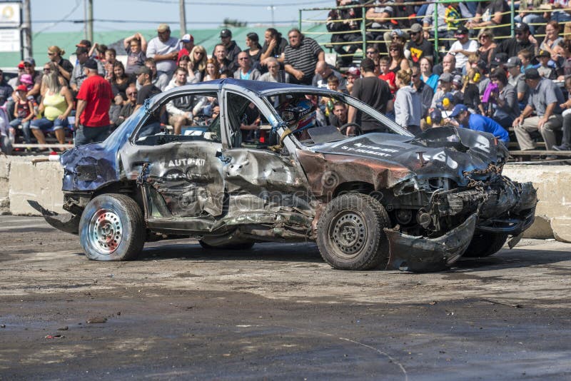 Wrecked Car after Demolition Derby Editorial Stock Image - Image of ...