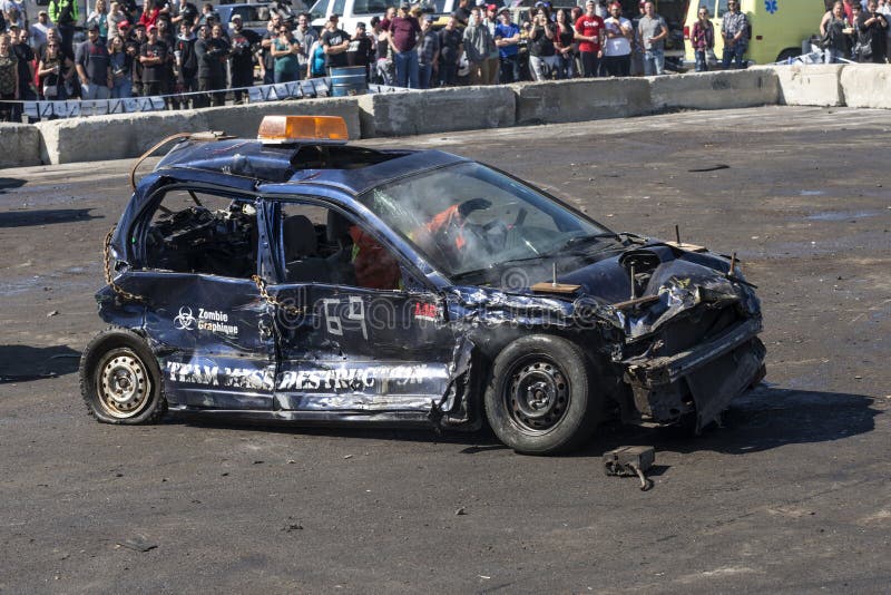 Wrecked Car during Demolition Derby Editorial Photo - Image of scrap ...