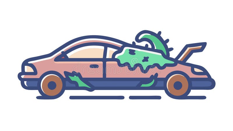 Wrecked Car Environmental Damage Symbol, Vector Design Generative AI ...