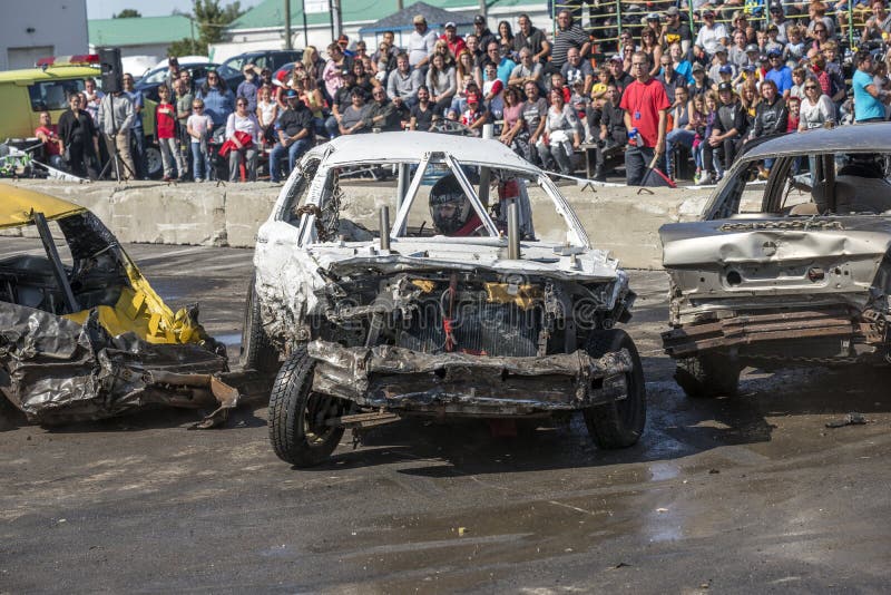Wrecked Cars during Demolition Derby Editorial Stock Photo - Image of ...