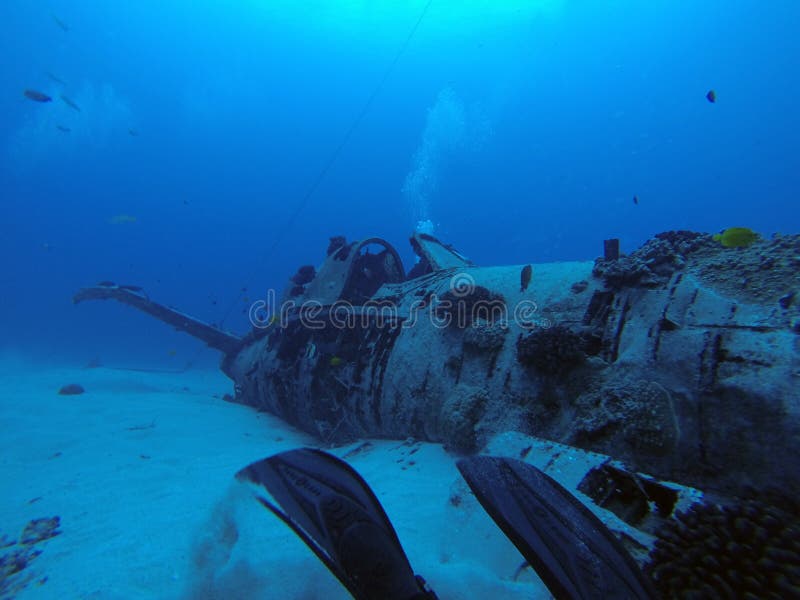 Wrecked Plane stock image. Image of sand, diving, plane - 88454837