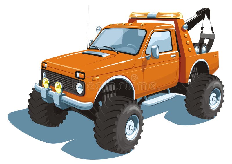 Vector cartoon tow truck stock vector. Illustration of services - 12487373