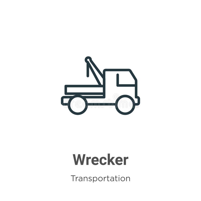 Wrecker Outline Vector Icon. Thin Line Black Wrecker Icon, Flat Vector ...