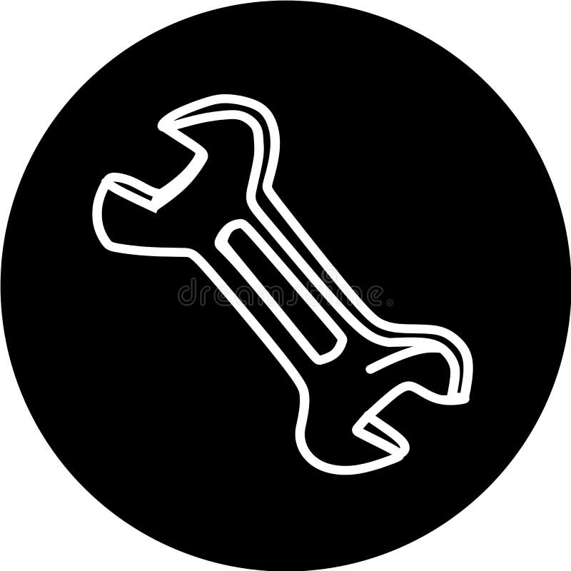Wrench in Black Circle Icon. Settings Icon Isolated. Wrench, Tools ...