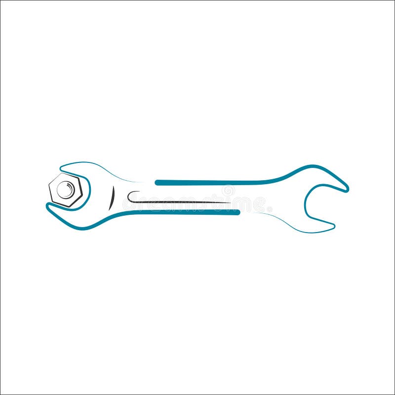 Wrench and Bolt Icon for Repair Service Logo Stock Illustration ...