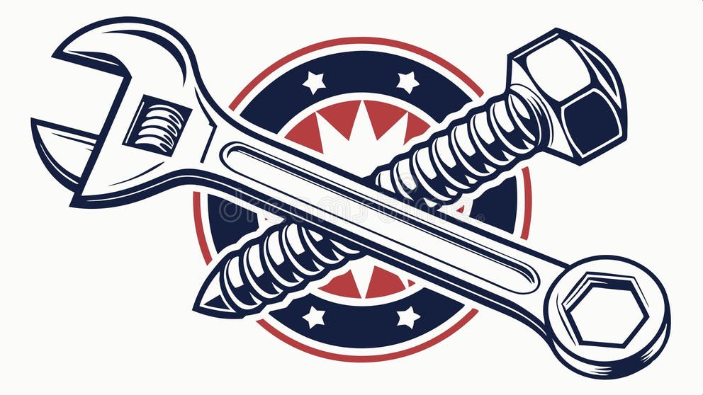 Wrench and Bolt Tools, Repair Maintenance Engineering Illustration ...