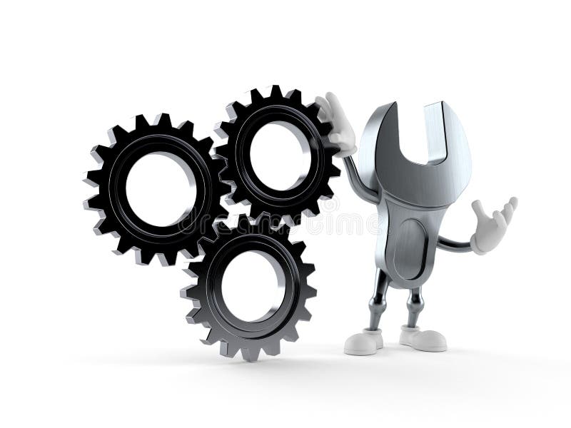 Wrench Character Looking at Question Mark Symbol Stock Illustration ...