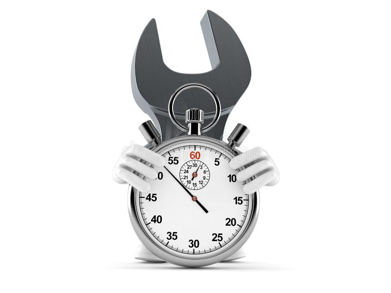 Wrench Character Looking at Question Mark Symbol Stock Illustration ...