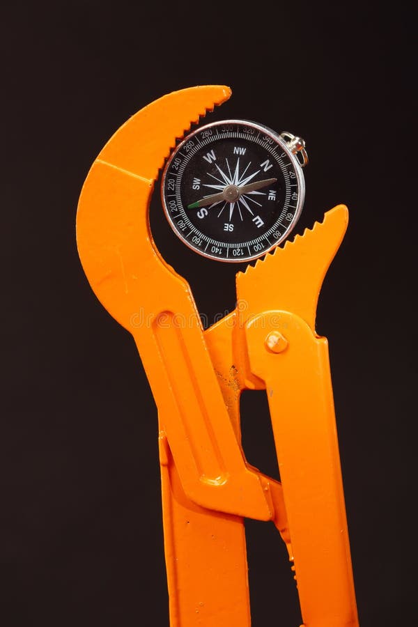 Wrench and compass stock image. Image of direction, maintenance - 39591611