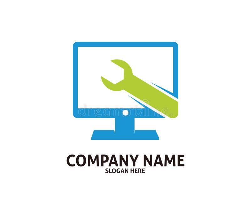 Wrench Computer Service Technology Vector Logo Design Stock ...