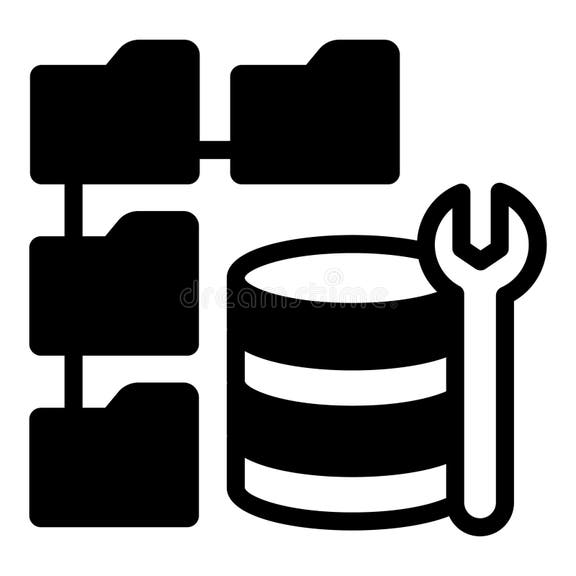 Wrench and Database Storage with Folders Solid Icon, Neural Dataset ...