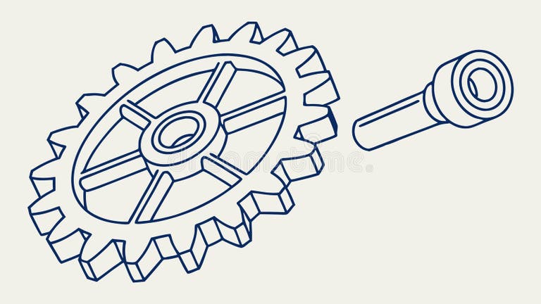 Wrench and Gear Interlocking Tools Engineering Vector, Vector Design ...