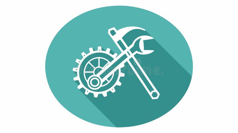 Wrench and Gear, for Mechanics and Technical Support, Vector Design ...