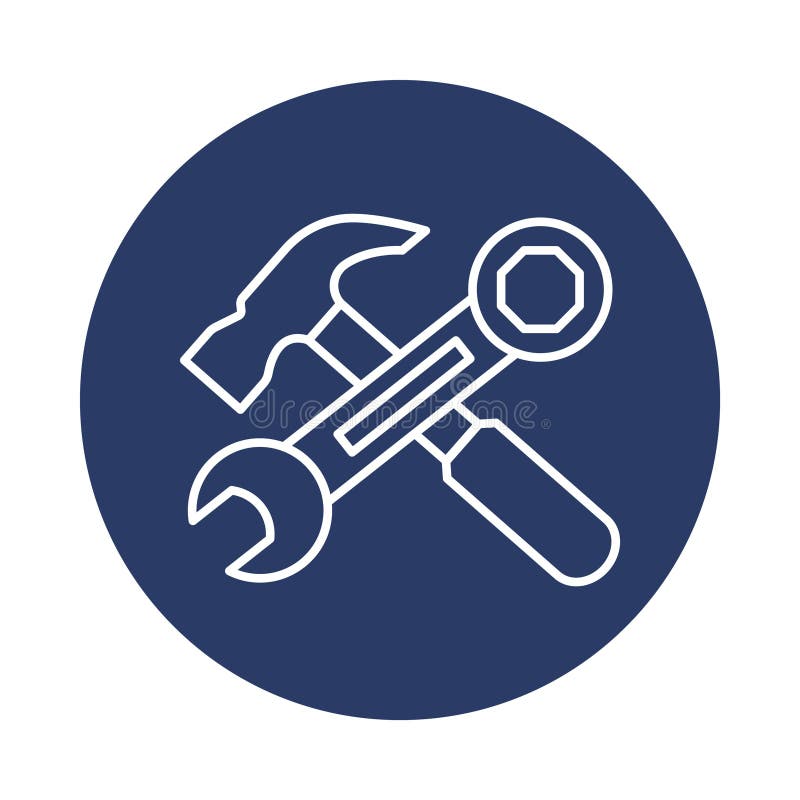 Wrench, Hammer, Work Tools, Wrench and Hammer Icon Stock Vector ...