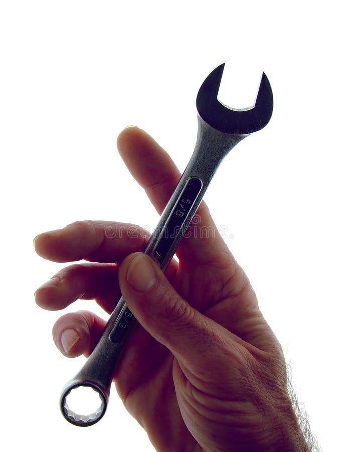 Wrench in Hand stock photo. Image of crescent, hardware - 5173378