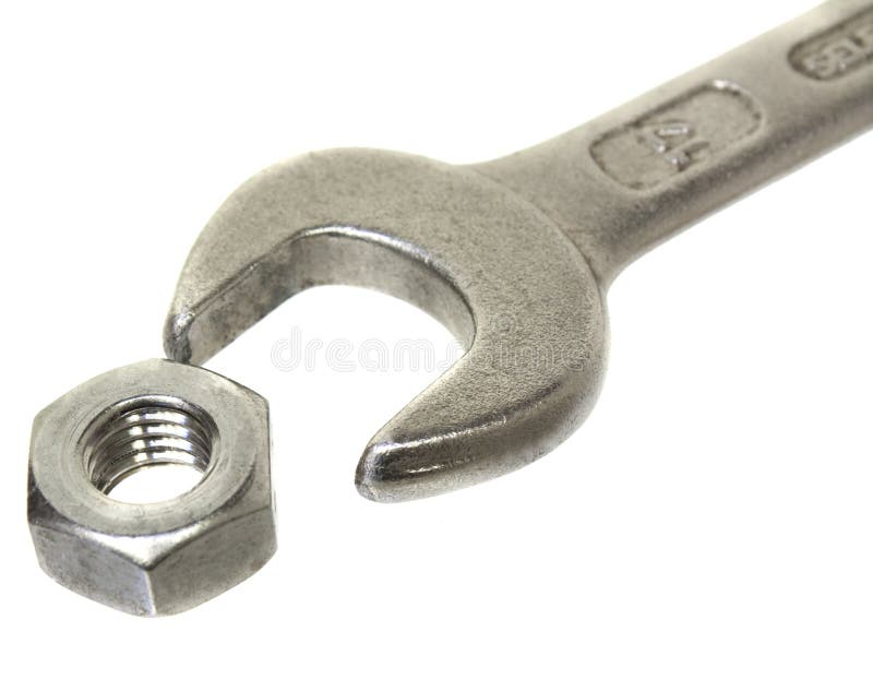 Wrong Tool: Big Wrench with Little Nut Stock Image - Image of tool ...