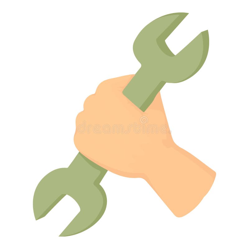 Wrench icon, cartoon style stock vector. Illustration of symbol - 83131138