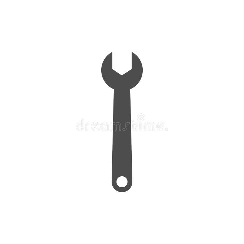 Wrench Icon, Spanner Symbol. Vector Illustration, Flat Design Stock ...