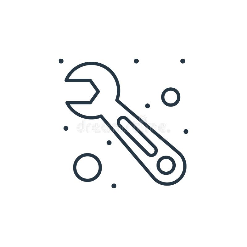 Wrench Icon Vector from Labour Day Concept. Thin Line Illustration of ...