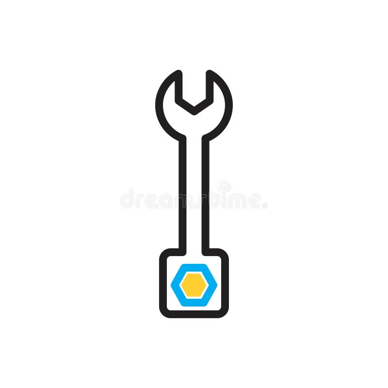 Multi Color Icon for Wrench, Calibrating and Bolt Stock Illustration ...