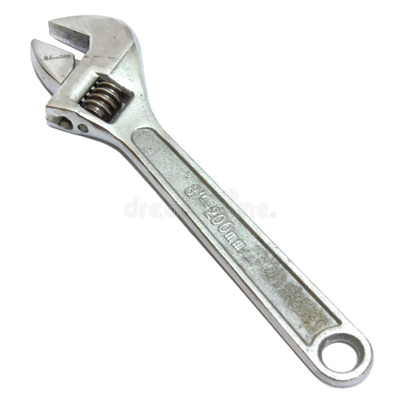 Wrench Isolate on a White Background Stock Photo - Image of mechanic ...