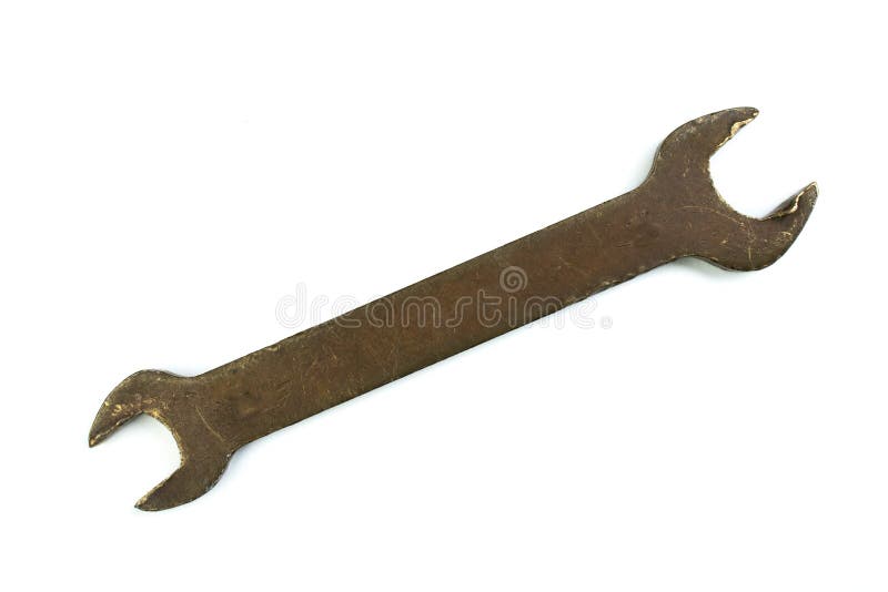 Wrench Isolated on White. Tools. Top View. Stock Photo - Image of ...