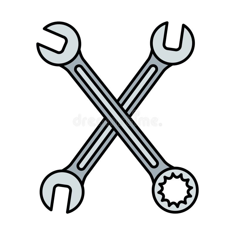 Wrench keys tools crossed stock vector. Illustration of chrome - 144344261