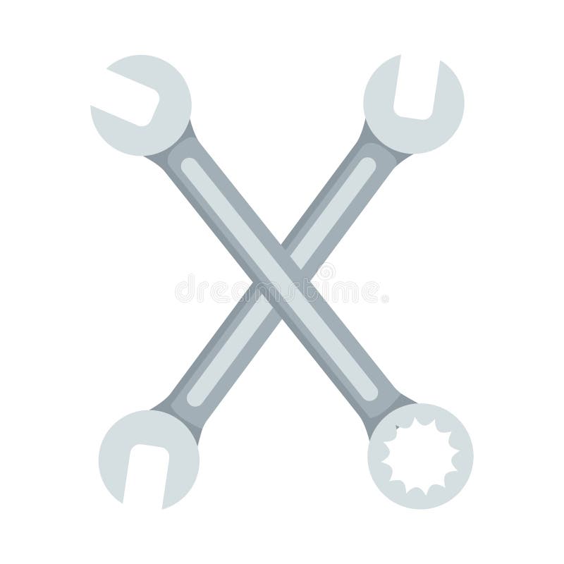 Wrench keys tools crossed stock illustration. Illustration of hardware ...