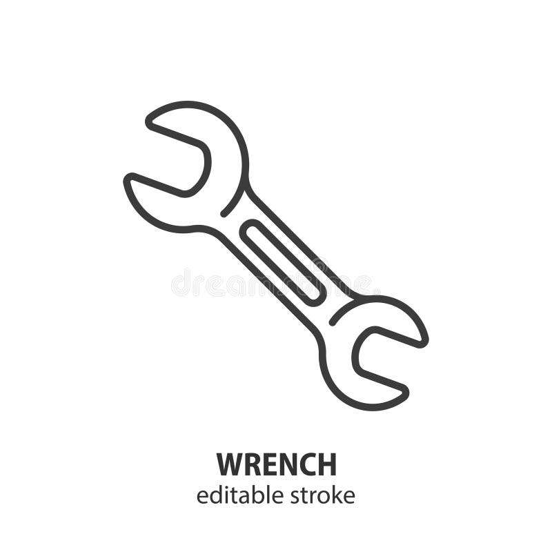 Wrench Line Continuous Drawing Vector. One Line Wrench Vector ...