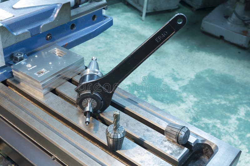 Wrench Lock Milling Tool CNC Assembly Stock Image - Image of build ...