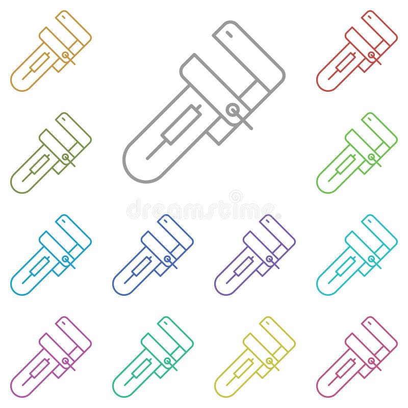 Wrench, Maintenance Multi Color Icon. Simple Thin Line, Outline Vector ...