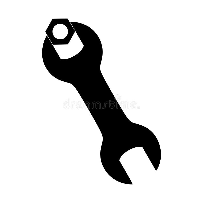 Wrench and nut icon stock vector. Illustration of shadow - 94961084