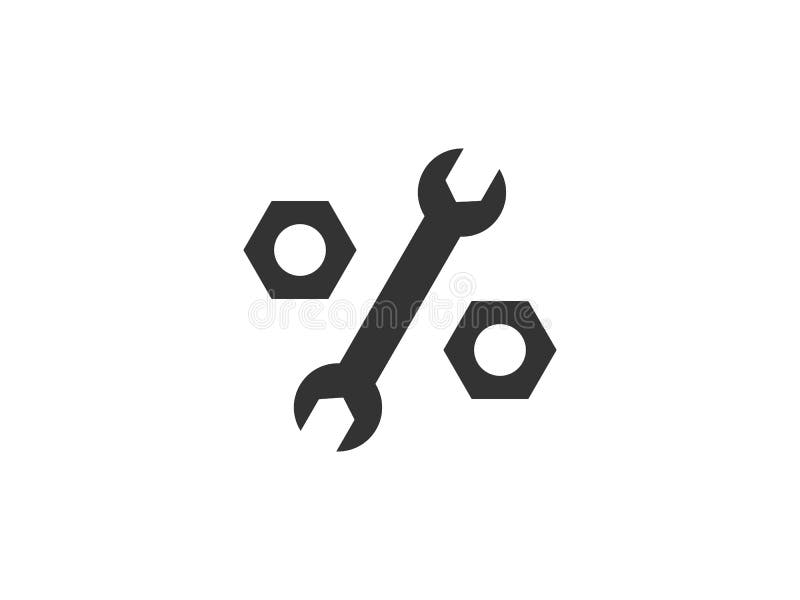 Wrench, Nuts, Tool Icon. Vector Illustration, Flat Design Stock ...