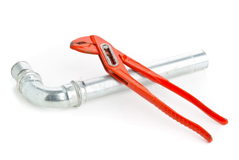 Wrench and piece of pipe stock photo. Image of wrench - 48554644