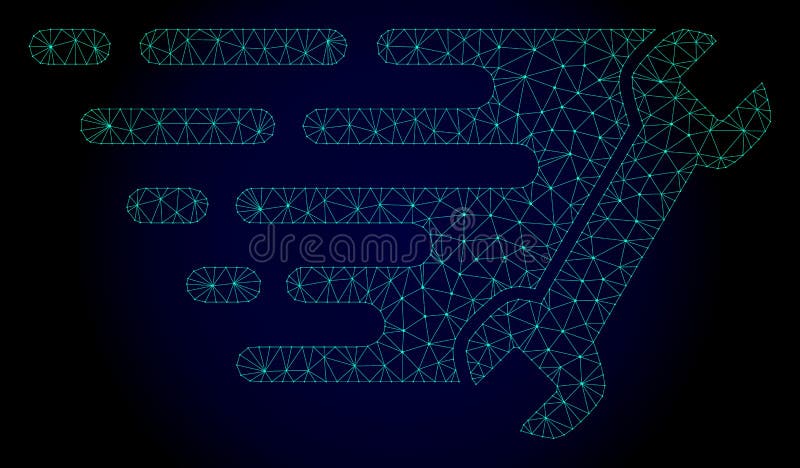 Wrench Polygonal Frame Vector Mesh with Fast Motion Effect Stock Vector ...
