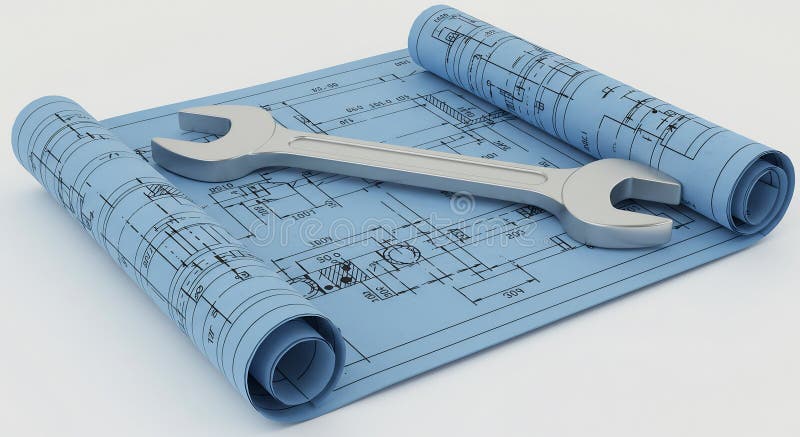 Wrench Drawing Blueprint Stock Illustrations – 487 Wrench Drawing ...