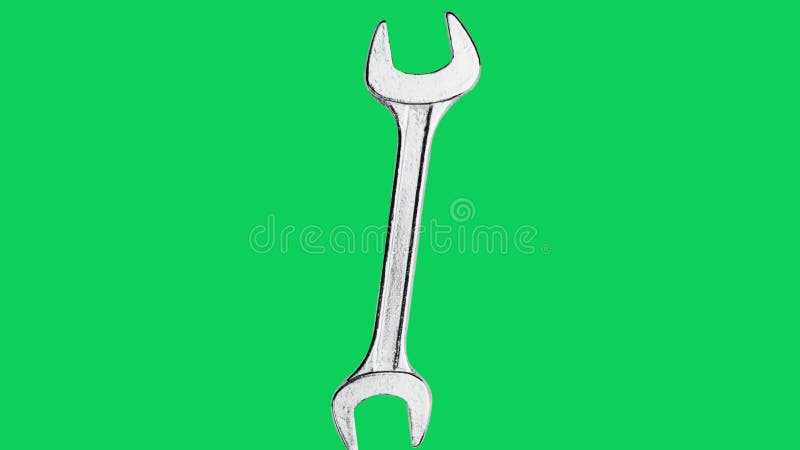 The Wrench Rotates on the Green Screen Stock Footage - Video of rotates ...