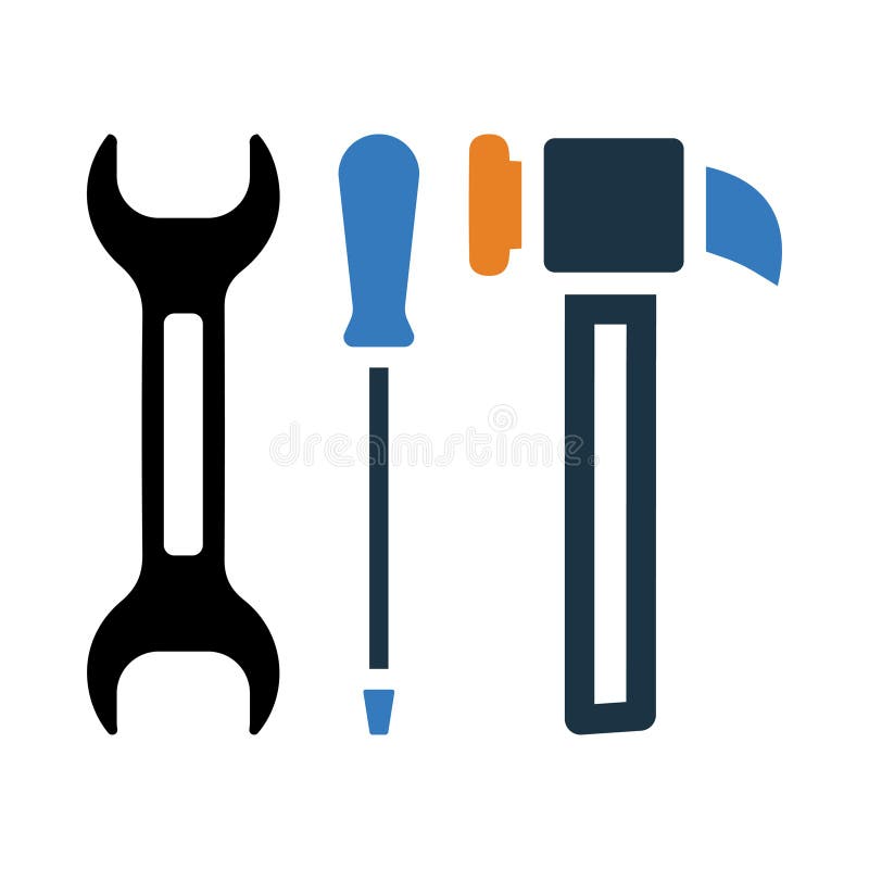 Wrench, Screwdriver, Hammer, Work Tools Icon Stock Vector ...