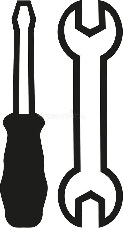 Wrench and Screwdriver Icon Stock Vector - Illustration of worker ...