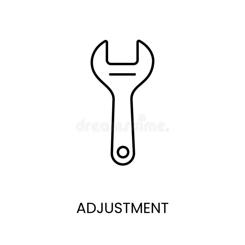 Wrench, Setting Wrench Linear Icon in Vector Stock Vector ...