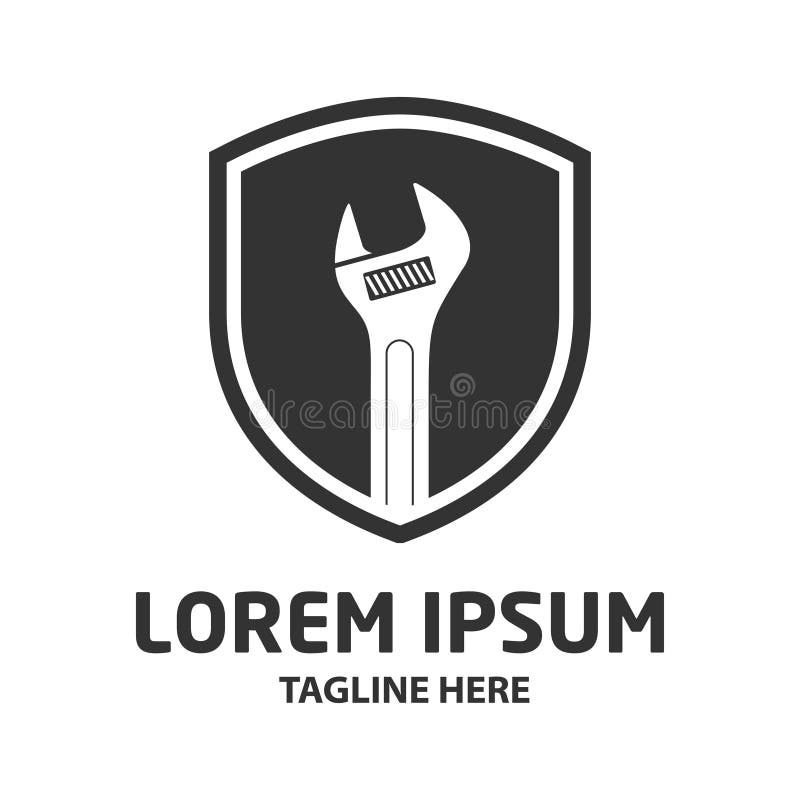 Wrench with Shield Vector Icon Isolated on White Background from ...